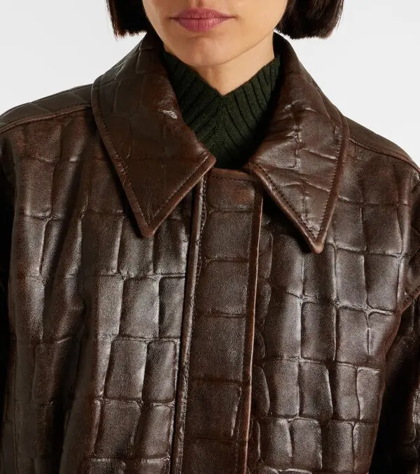 EMILIA WICKSTEAD Norcutt Croc-effect Leather Jacket