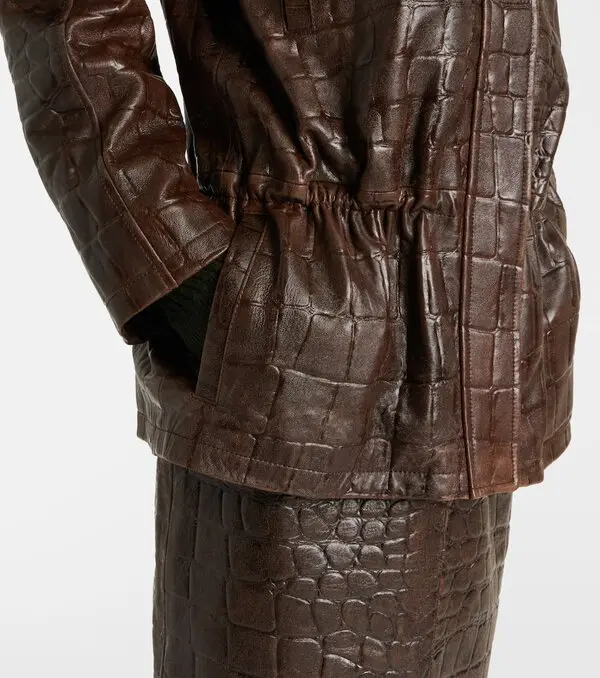 EMILIA WICKSTEAD Norcutt Croc-effect Leather Jacket