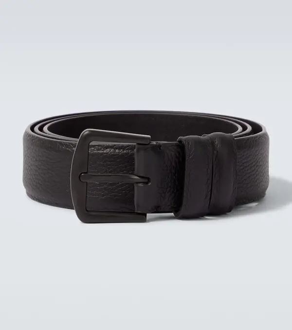 Loro Piana Alsavel Leather Belt - Black