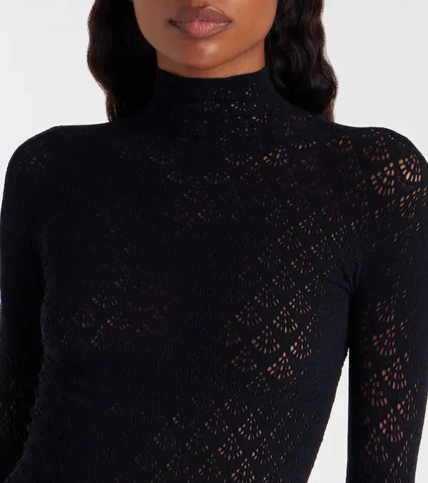 Wolford Knitted Semi-sheer Turtleneck Minidress