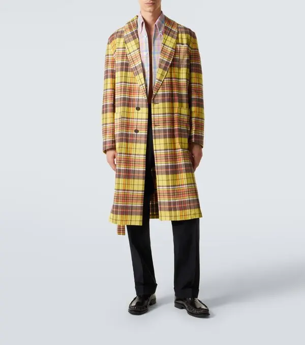 Prada Checked Cotton Coat