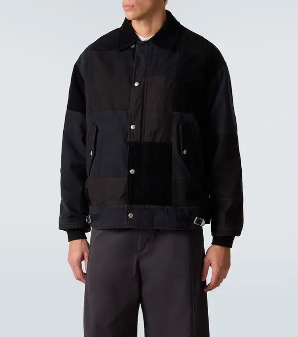 Comme Des Garçons Paneled Cotton Oxford Jacket