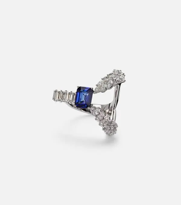 Yeprem Sapphire And Diamond Ring - Silver