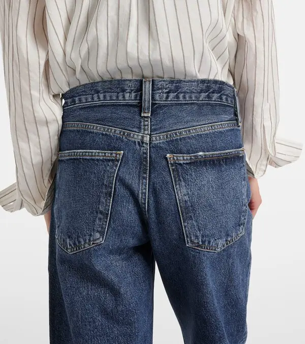 AGOLDE Arc Cropped Mid-rise Wide-leg Jeans - Blue