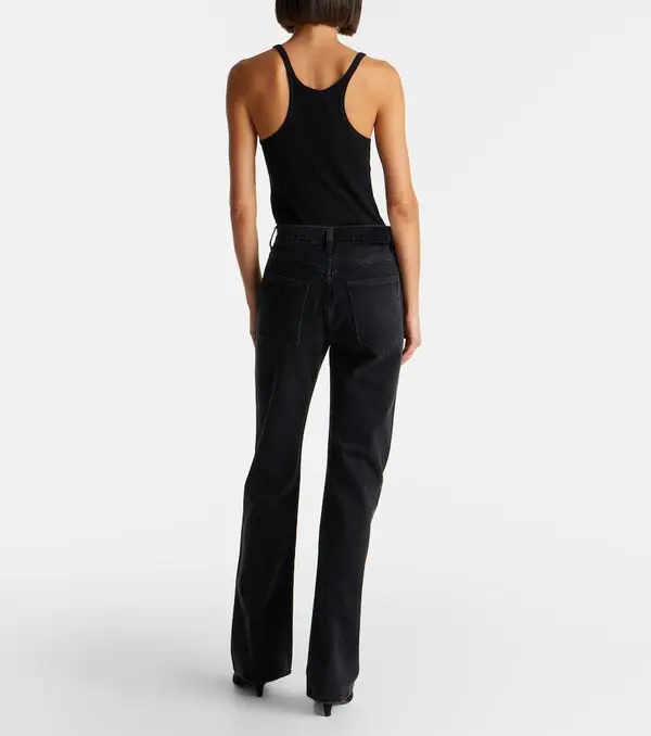 AGOLDE Leena Mid-rise Flared Jeans - Black