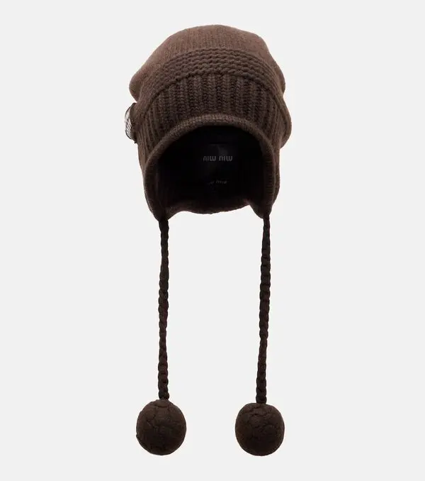 Miu Miu Wool And Cashmere Hat - Brown