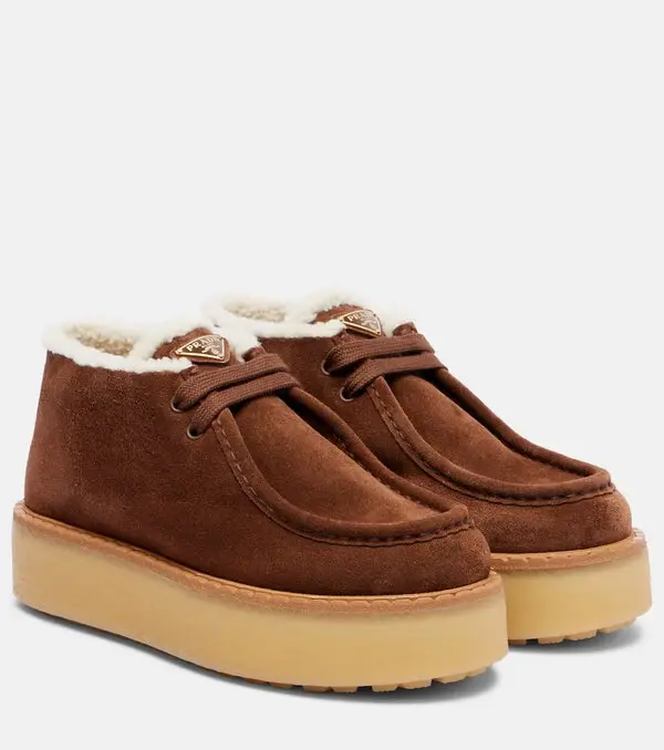 Prada Suede Platform Desert Boots