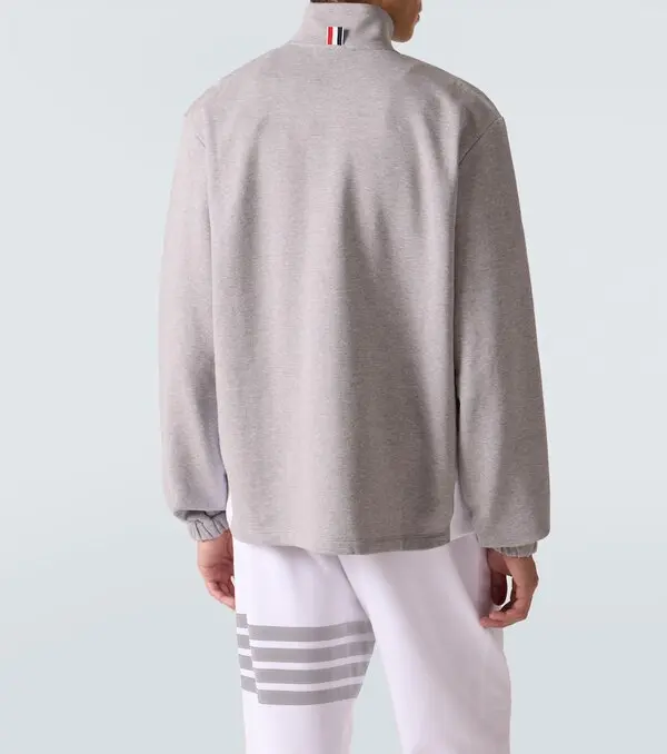 Thom Browne 4-bar Cotton Jersey Half-zip Sweatshirt