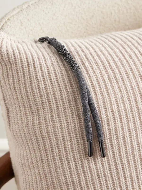 Brunello Cucinelli Bead-embellished Ribbed Cashmere Cushion