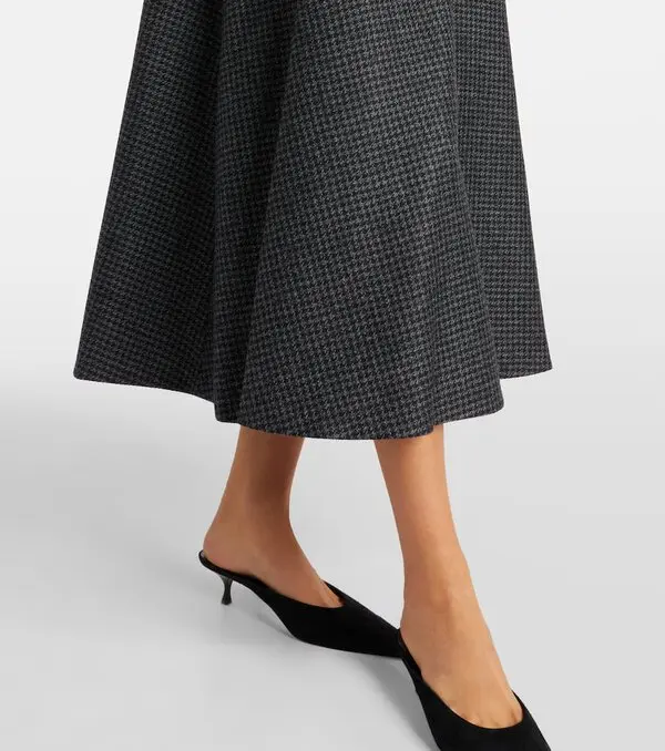 EMILIA WICKSTEAD Jody Houndstooth Wool-blend Midi Dress