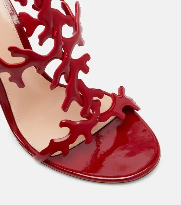 GIANVITO ROSSI Patent Leather Coral Sandals