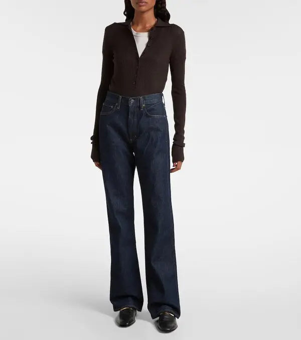 AGOLDE Leena Mid-rise Flared Jeans - Blue