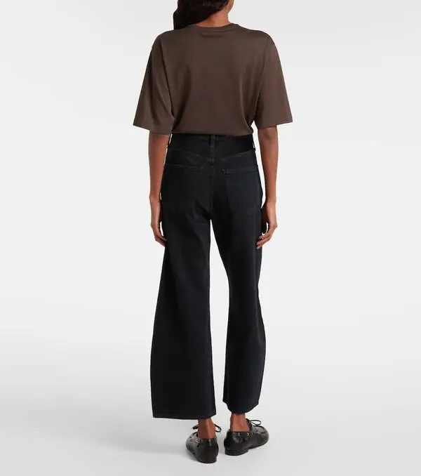 AGOLDE Low Curve Cropped Barrel-leg Jeans - Black