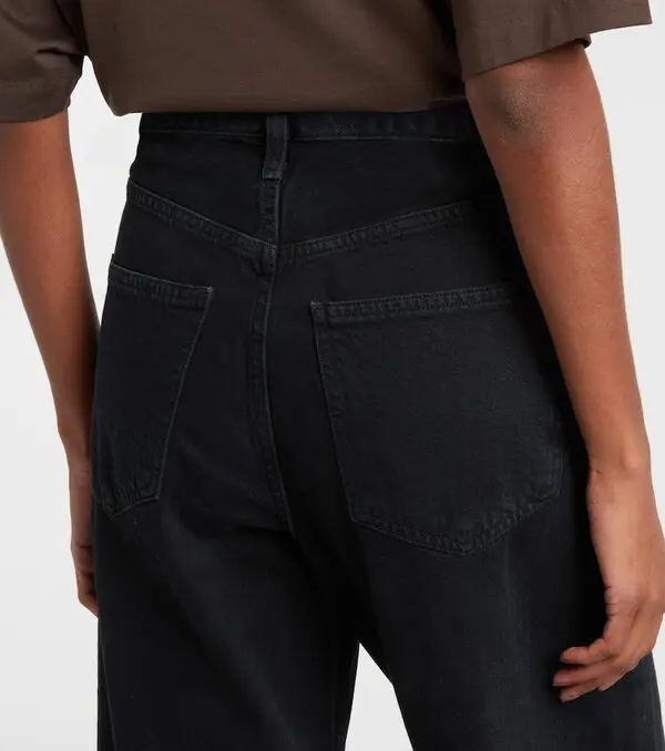 AGOLDE Low Curve Cropped Barrel-leg Jeans - Black