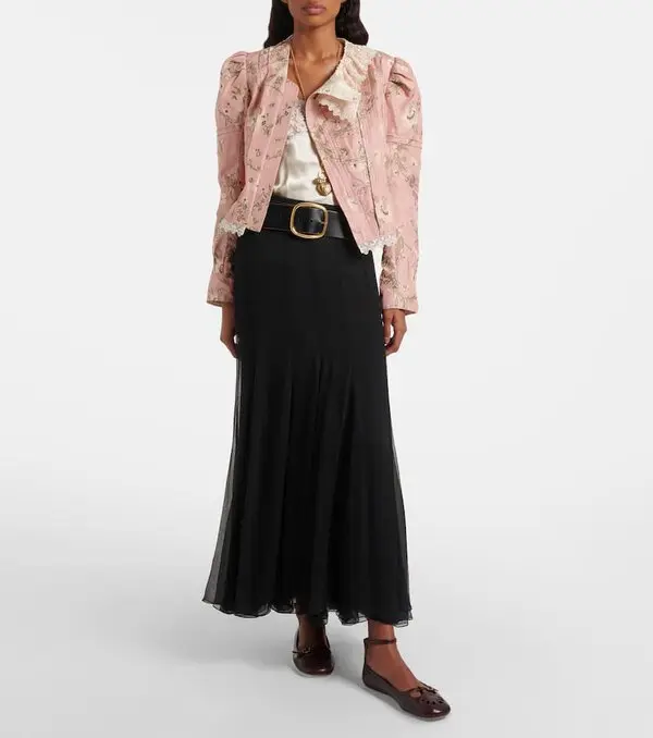Chloé Silk-blend Taffeta Jacquard Jacket