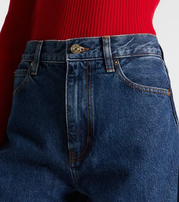 FRAME Neat High-rise Straight Jeans