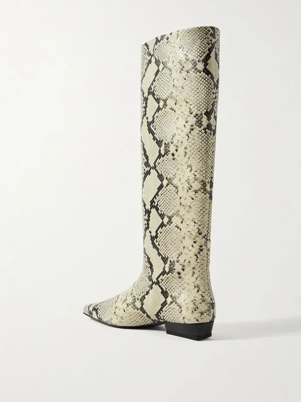 Staud Wally Snake-effect Leather Knee Boots - Animal Print