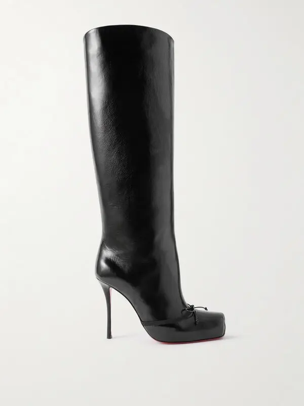 CHRISTIAN LOUBOUTIN Cassia Nodo 100 Leather Knee Boots