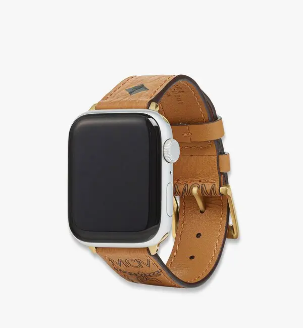 Mcm 42-49mm Visetos Apple Watch Band - Cognac