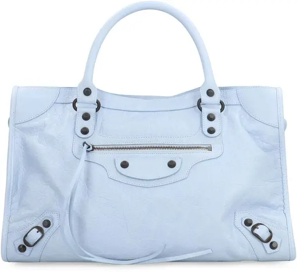 Balenciaga Le City Medium Leather Bag - Blue
