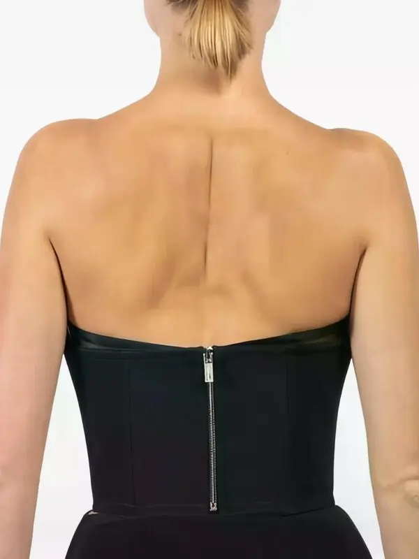 Blumarine Crepe Top With Mesh Detail