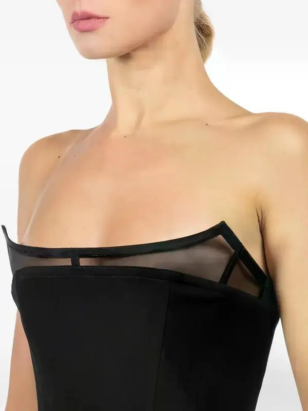 Blumarine Crepe Top With Mesh Detail