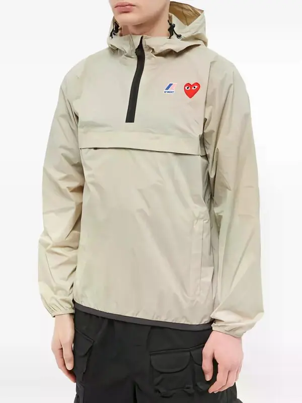 Play Comme Des Garcon X K-way Half-zip Hooded Jacket - Neutrals