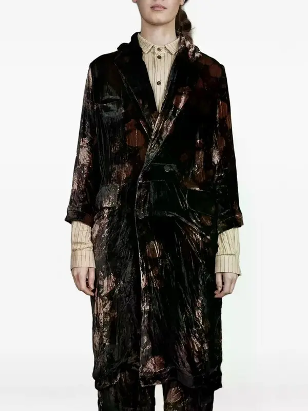 ALEKSANDR MANAMÏS Double-breasted Velvet Coat