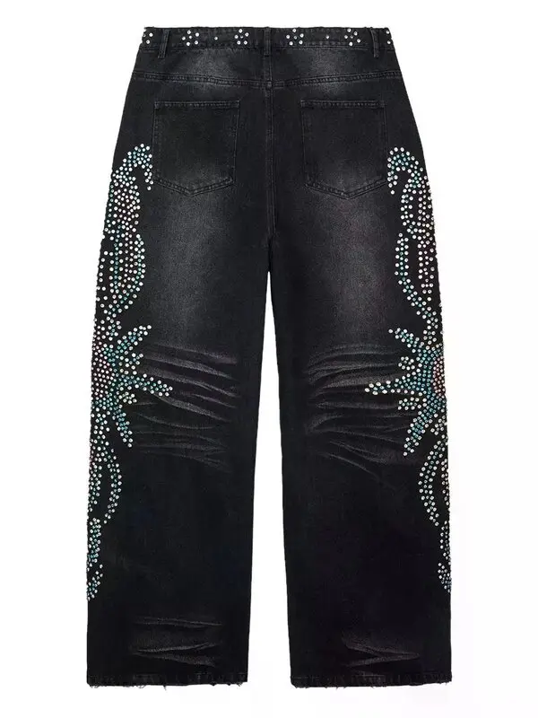 VALE FOREVER Rhinestone-embellished Straight Leg Jeans