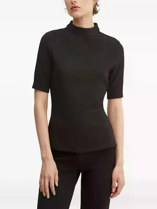 Hugo Ribbed High-neck Top