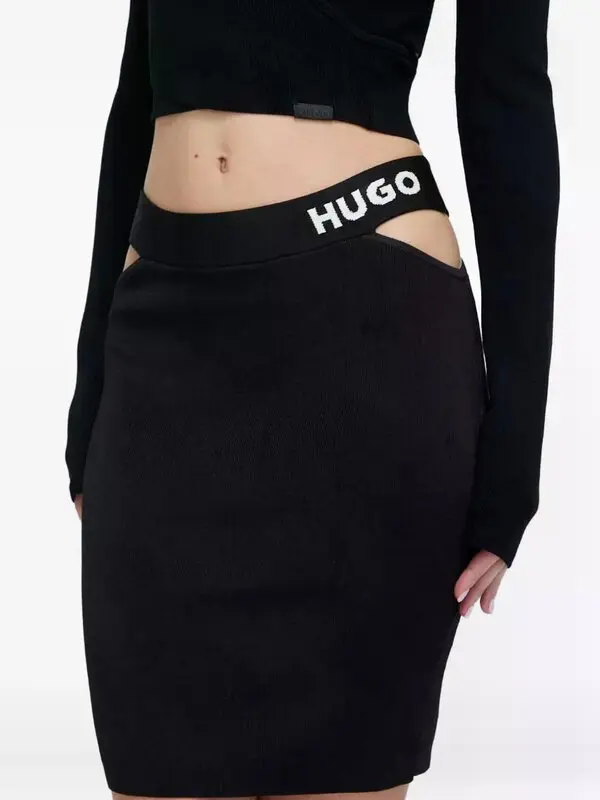 Hugo Logo Cut-out Mini Skirt