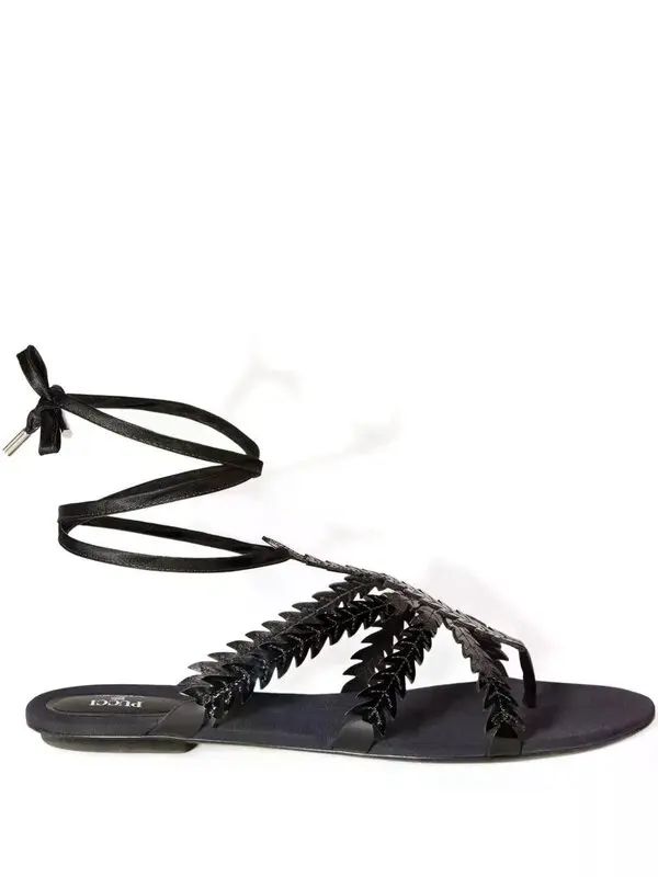 Emilio Pucci Feather Embellished Sandals
