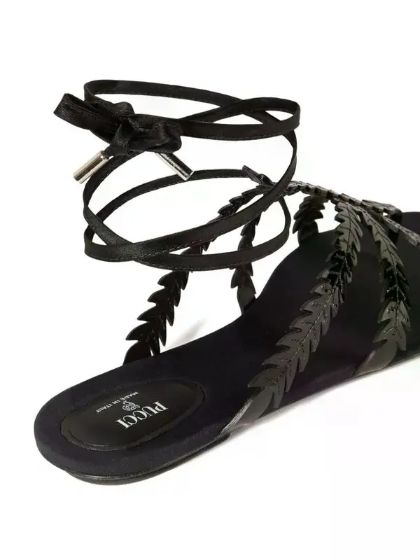 Emilio Pucci Feather Embellished Sandals