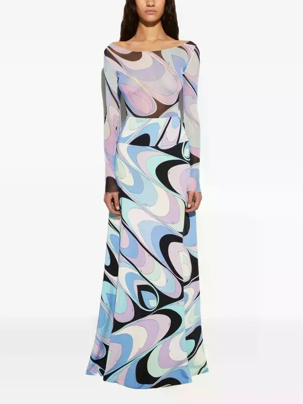 Emilio Pucci Onde-print High-waisted Skirt