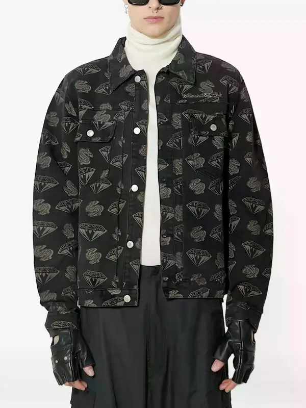 BILLIONAIRE BOYS CLUB Diamonds & Dollars-pattern Jacket