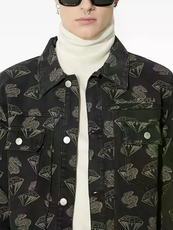 BILLIONAIRE BOYS CLUB Diamonds & Dollars-pattern Jacket