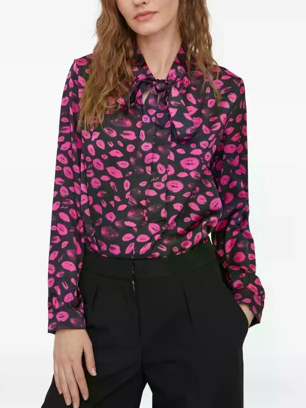 Hugo Lips-print Blouse