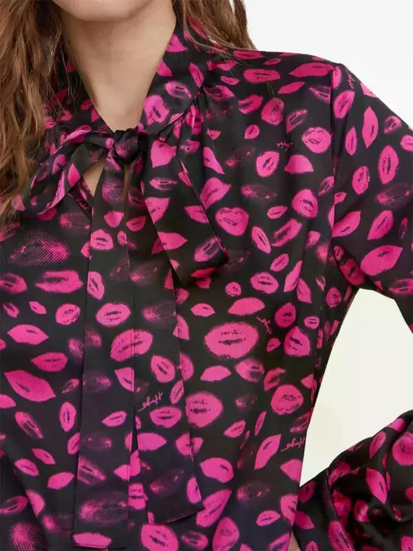 Hugo Lips-print Blouse
