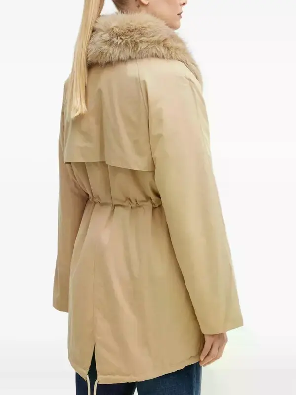Guess Faux-fur Collar Drawstring Jacket - Neutrals