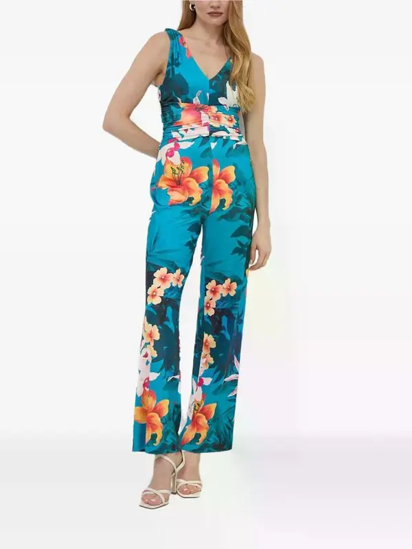 Guess Floral-print Jumpsuit - Blue