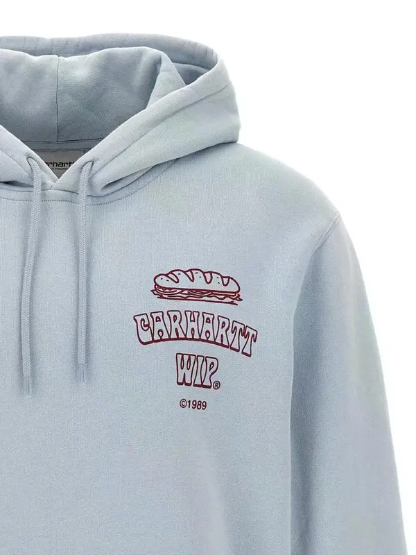 Carhartt Work In Progress Logo-lettering Long-sleeve Hoodie - Blue