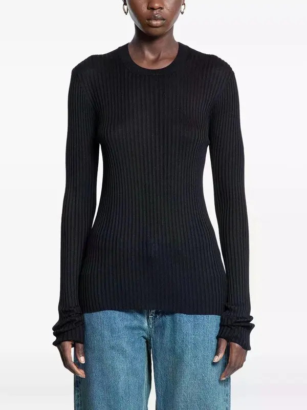 JIL SANDER Long-sleeve Ribbed-knit Top