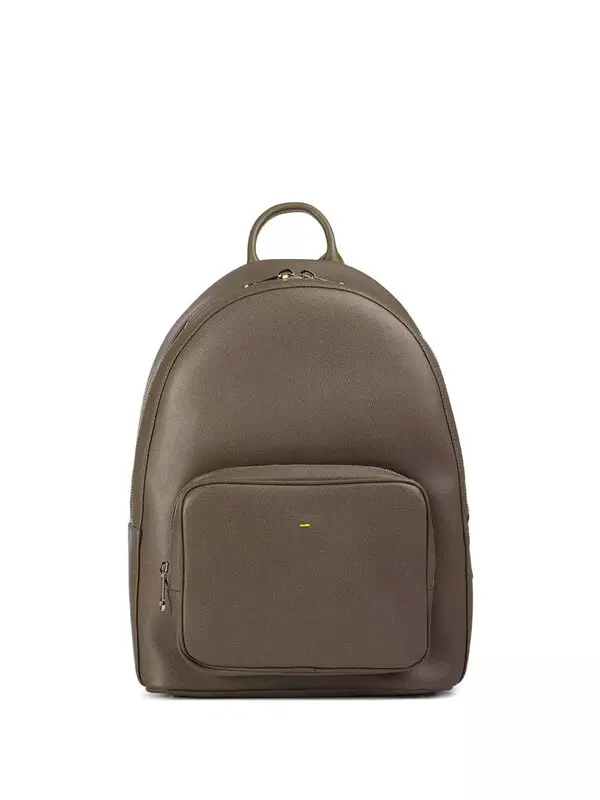 DOUCAL'S Leather Zipped Backpack - Brown