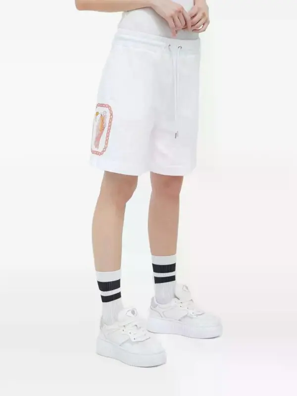 Iceberg Graphic-print Drawstring Shorts - White