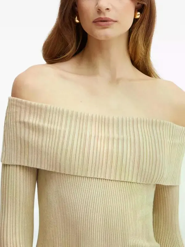 Guess Ribbed Off-shoulder Mini Dress