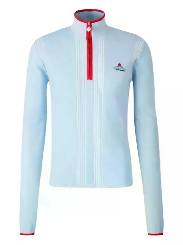 Casablanca Zip Embroidered Cardigan