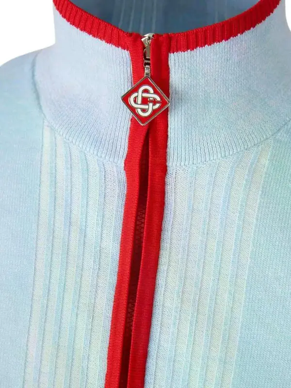 Casablanca Zip Embroidered Cardigan