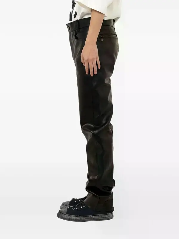 Mihara Yasuhiro Leather Trousers With Zip Pockets