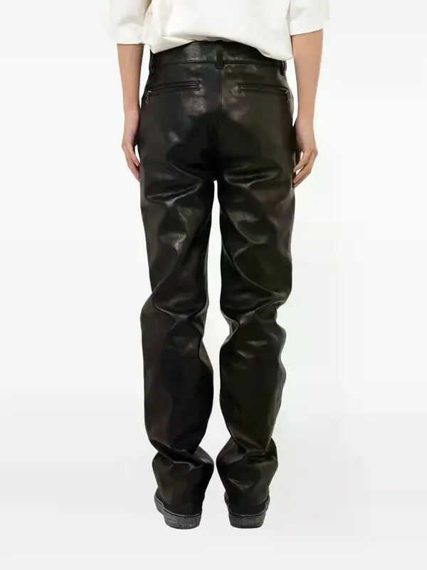 Mihara Yasuhiro Leather Trousers With Zip Pockets