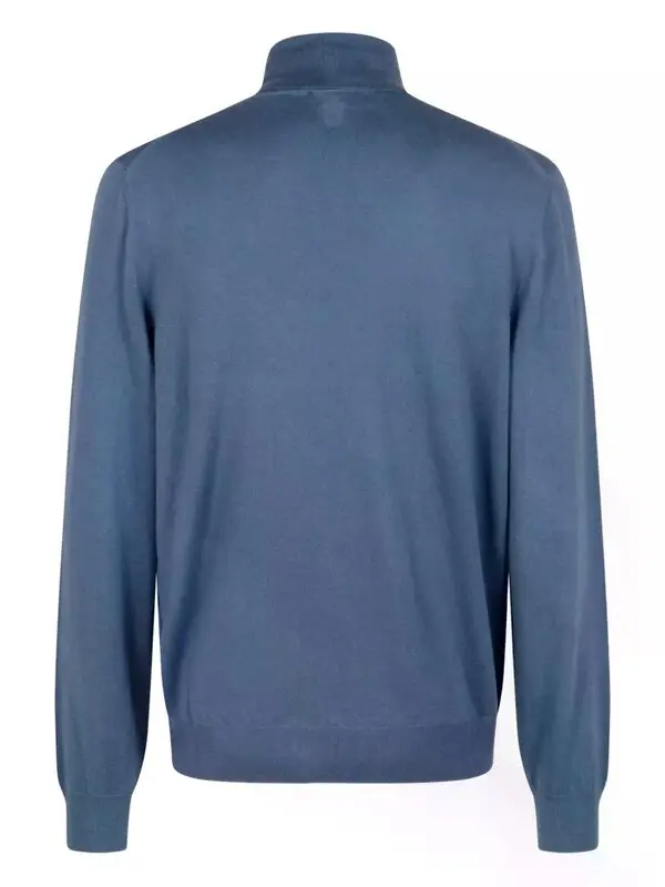 Canali Roll-neck Knitted Sweater - Blue